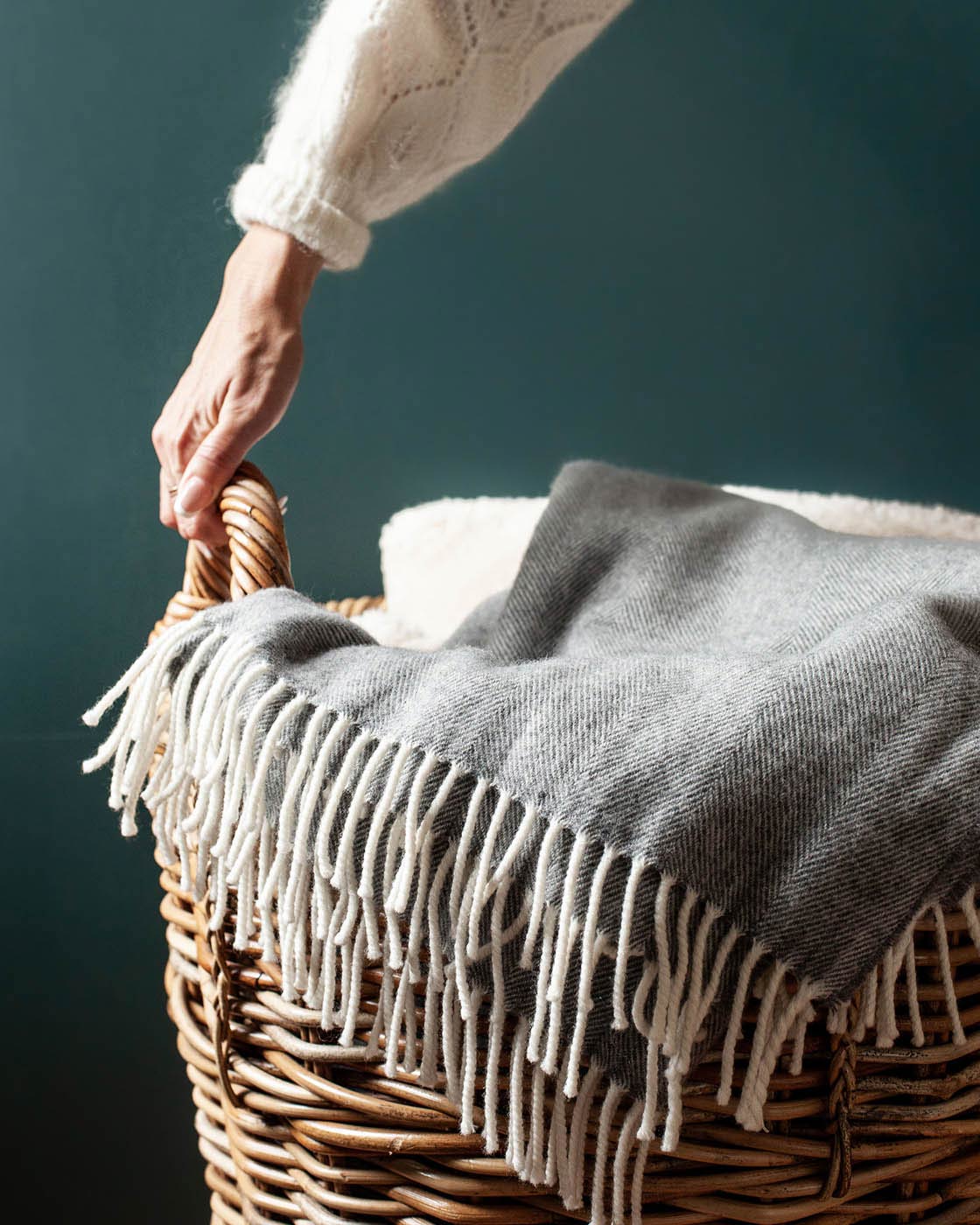 Farmhouse Pottery - Merino Wool Throw - Grey