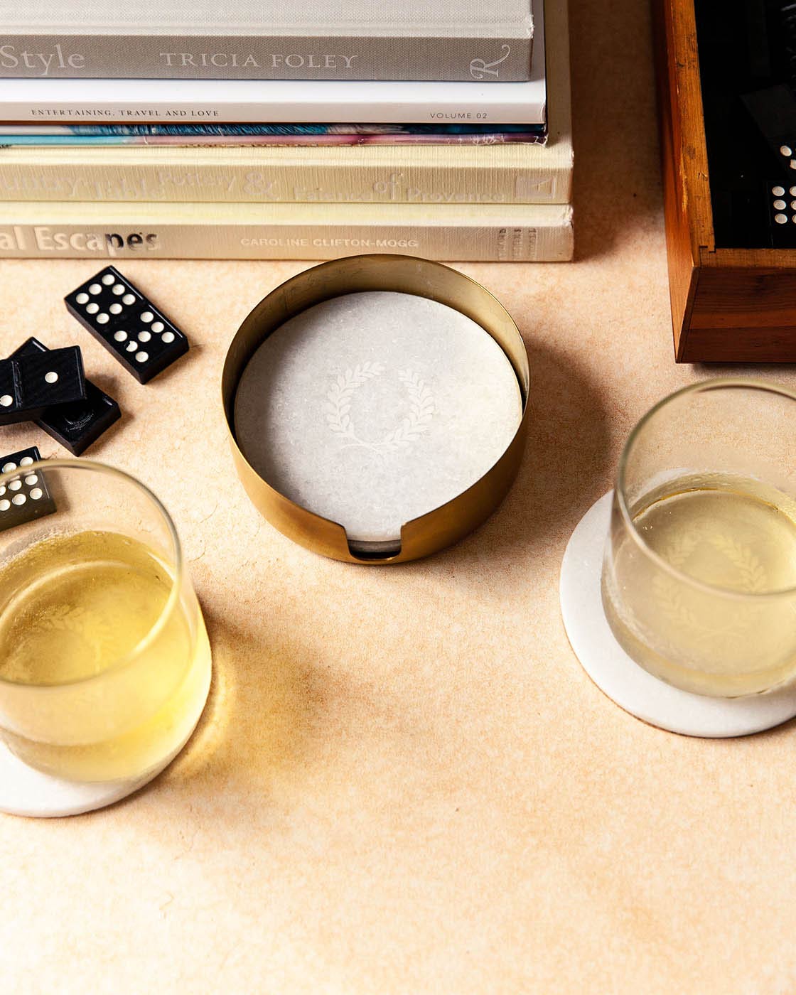 Farmhouse Pottery - Marble Laurel Coasters