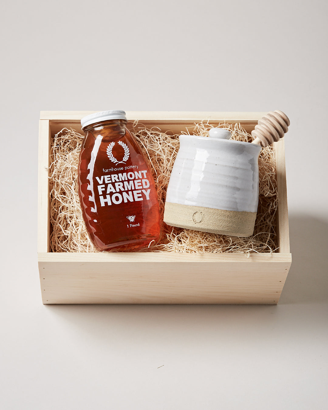 Farmhouse Pottery - Honey & Beehive Honey Pot Gift Set